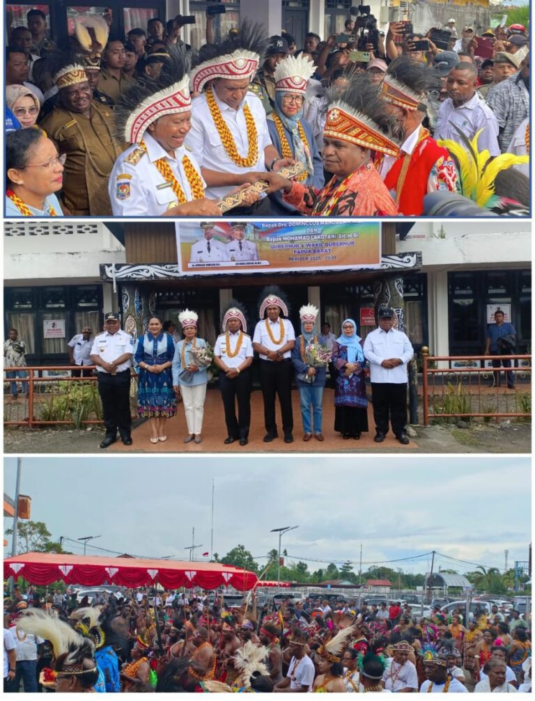 Gubernur dan Wakil Gubernur Tiba di Manokwari Disambut dengan Prosesi ...